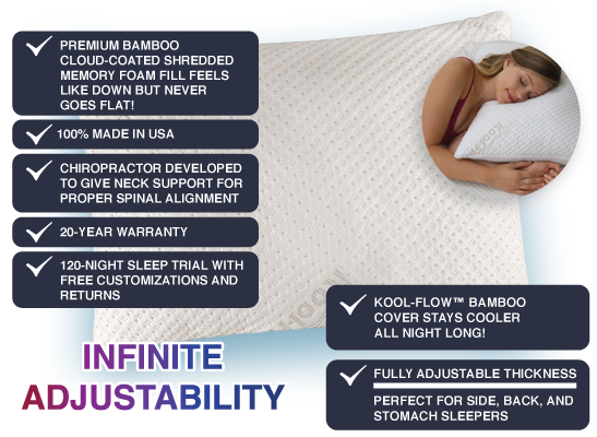 Tempflow® SupremeSerene™ Adjustable Pillow | Back Science™ - The Bed ...